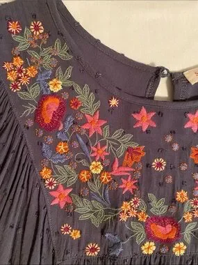 Solitaire | Tops | Solitaire Boho Embroidered Yoke Baydoll Blouse ...
